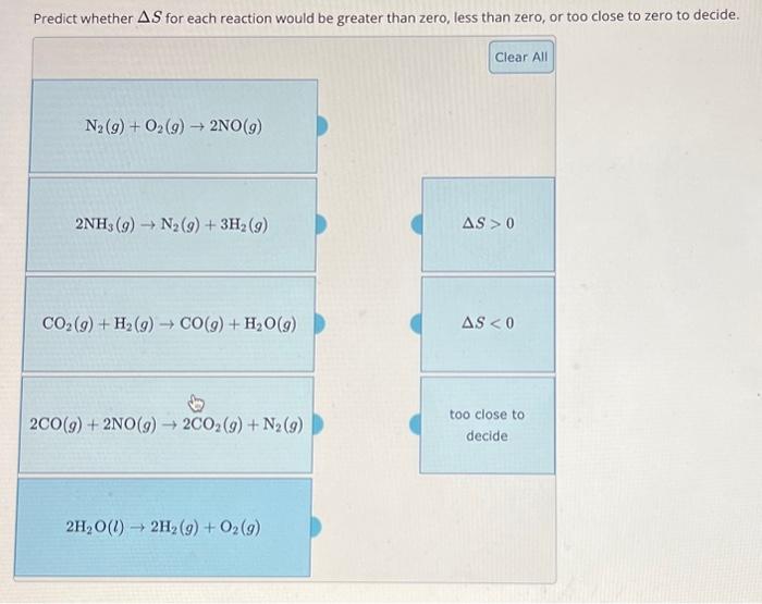 Solved Predict whether AS for each reaction would be greater | Chegg.com
