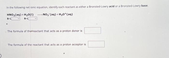Solved In the following net ionic equation, identify each | Chegg.com
