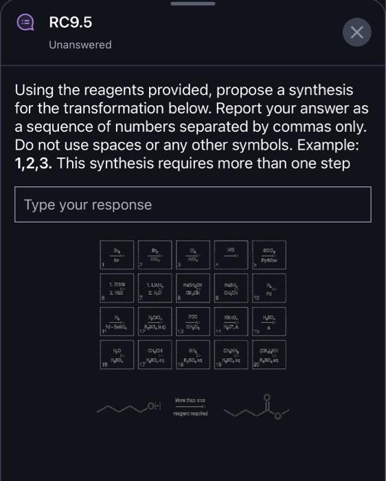 Solved Using the reagents provided, propose a synthesis for | Chegg.com