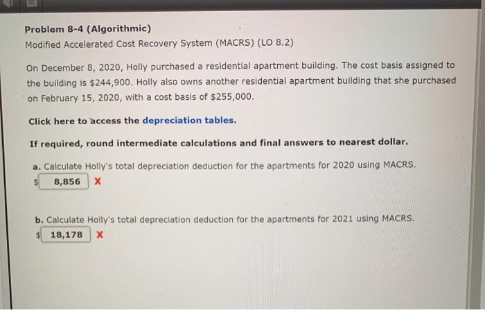 Solved Problem 8-4 (Algorithmic) Modified Accelerated Cost | Chegg.com Solved Problem 8-4 (Algorithmic) Modified Accelerated Cost | Chegg.com