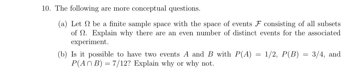 Solved The following are more conceptual questions.\\n(a) | Chegg.com