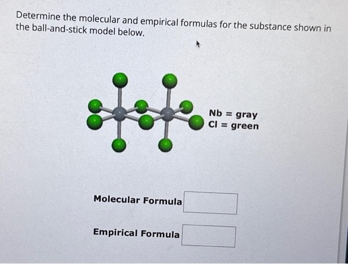 Solved Determine the molecular and empirical formulas for | Chegg.com