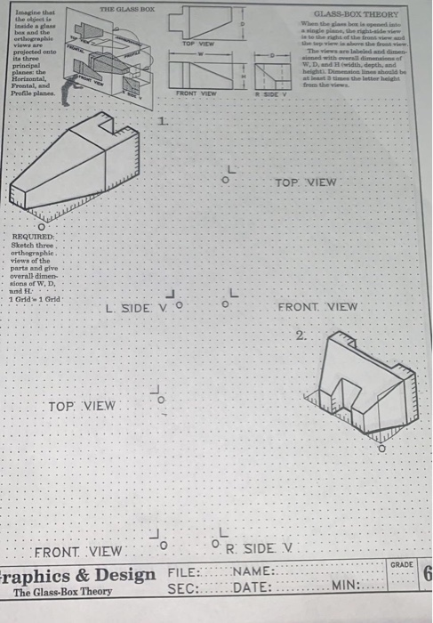 Solved THE GLASS BOX TOP VIEW Imagine that the object is | Chegg.com