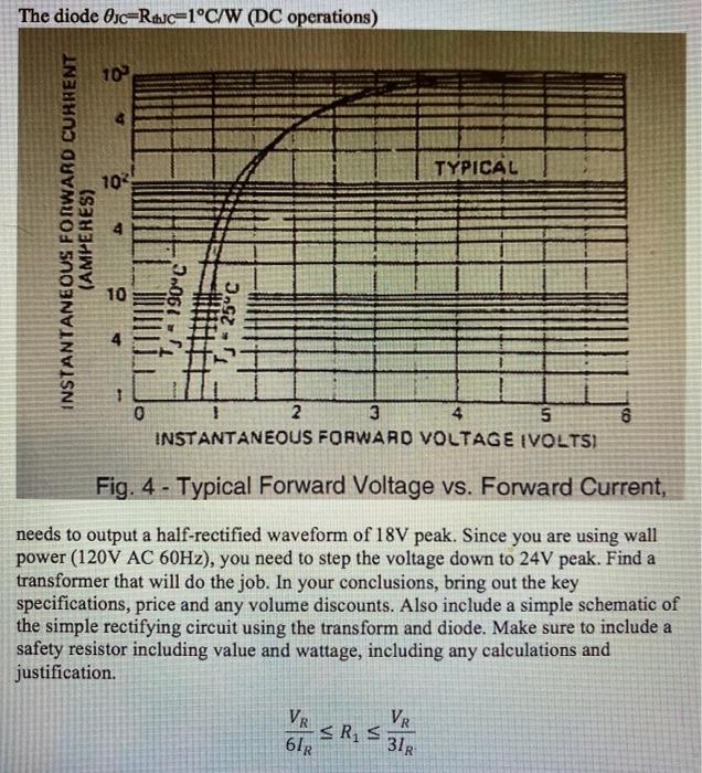 Solved The diode Osc=Ruc=1°C/W (DC operations) TYPICAL 102 | Chegg.com