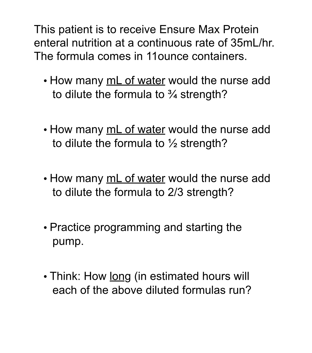 Solved This patient is to receive Ensure Max Protein enteral | Chegg.com