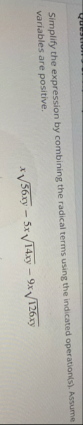 [Solved]: Simplify the expression by combining the radical t