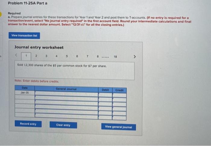 Solved Required information Problem 11-25A Recording and | Chegg.com