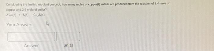 Solved Considering the limiting reactant concept, how many | Chegg.com