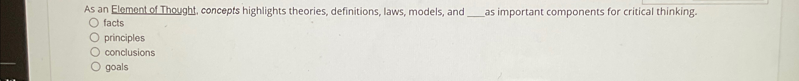 Solved As an Element of Thought, concepts highlights | Chegg.com