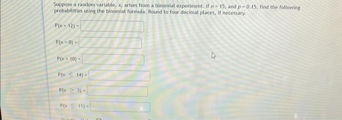 Solved Suppose a random variable, x, arises from a binomial | Chegg.com