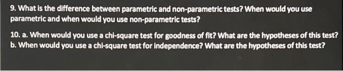Solved 9. What is the difference between parametric and | Chegg.com