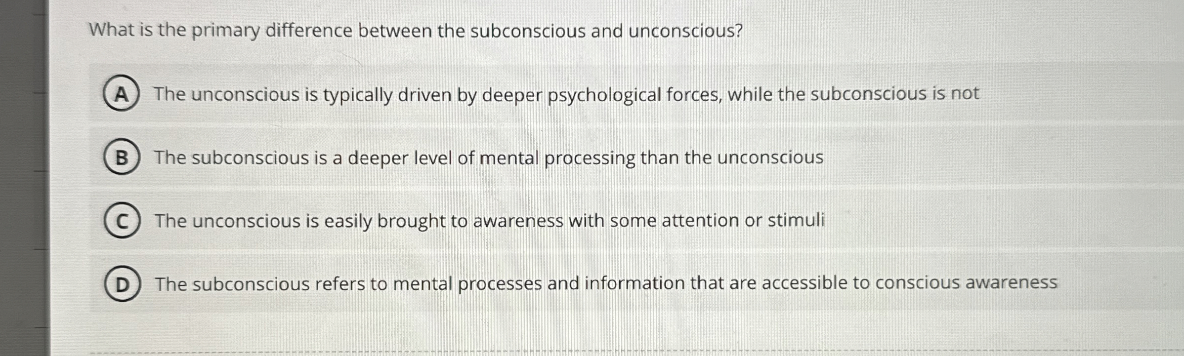 Solved What is the primary difference between the | Chegg.com