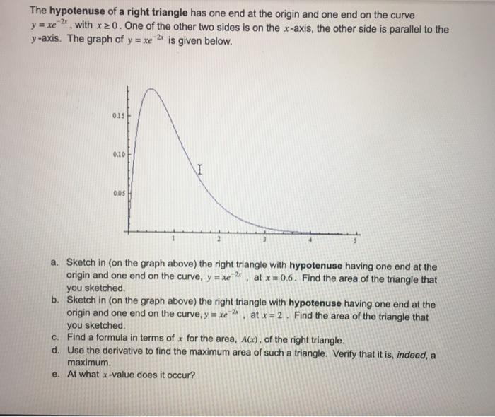 Solved The hypotenuse of a right triangle has one end at the | Chegg.com