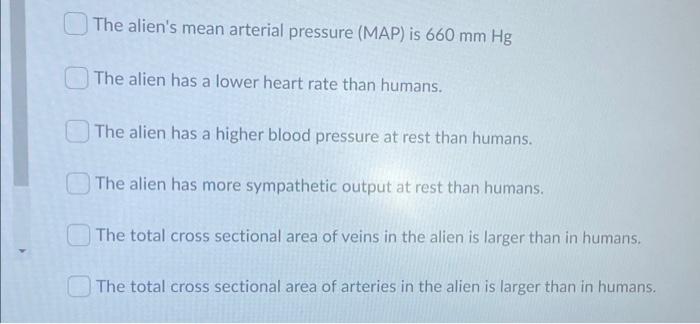 Solved RESTING CARDIOVASCULAR PARAMETERS OF ALIEN AND HUMAN | Chegg.com