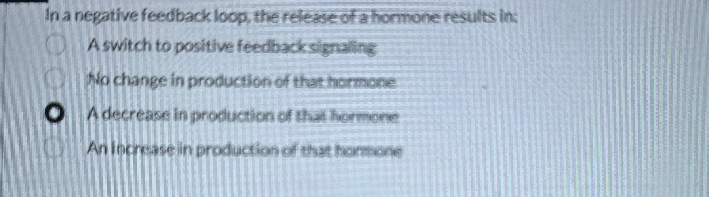 High Quality SOLUTION In a negative feedback loop, the release of a hormone | Chegg.com