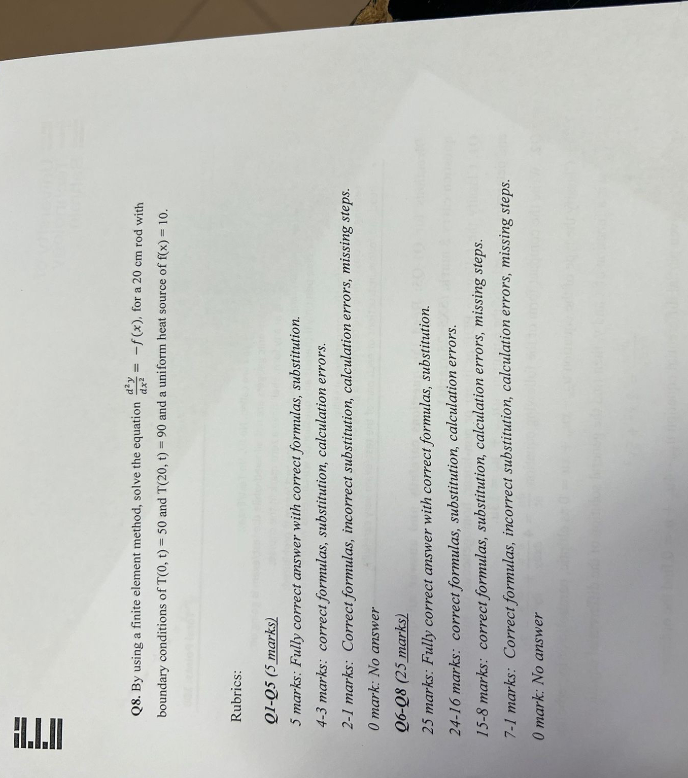 Solved Q8. ﻿By using a finite element method, solve the | Chegg.com