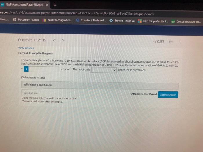Conversion of glucose-1-phosphate (G1P) to | Chegg.com