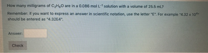 Solved What is the molarity (mol L-1) of a solution | Chegg.com