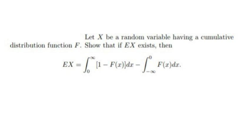 Solved Let X be a random variable having a cumulative | Chegg.com