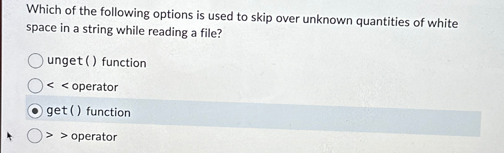 Solved Which of the following options is used to skip over | Chegg.com