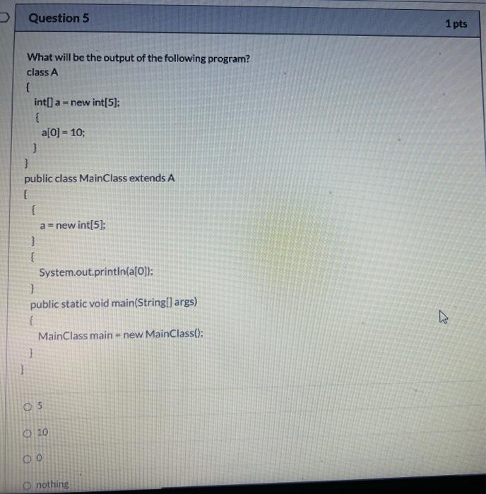 Solved What will be the output of the following program? | Chegg.com