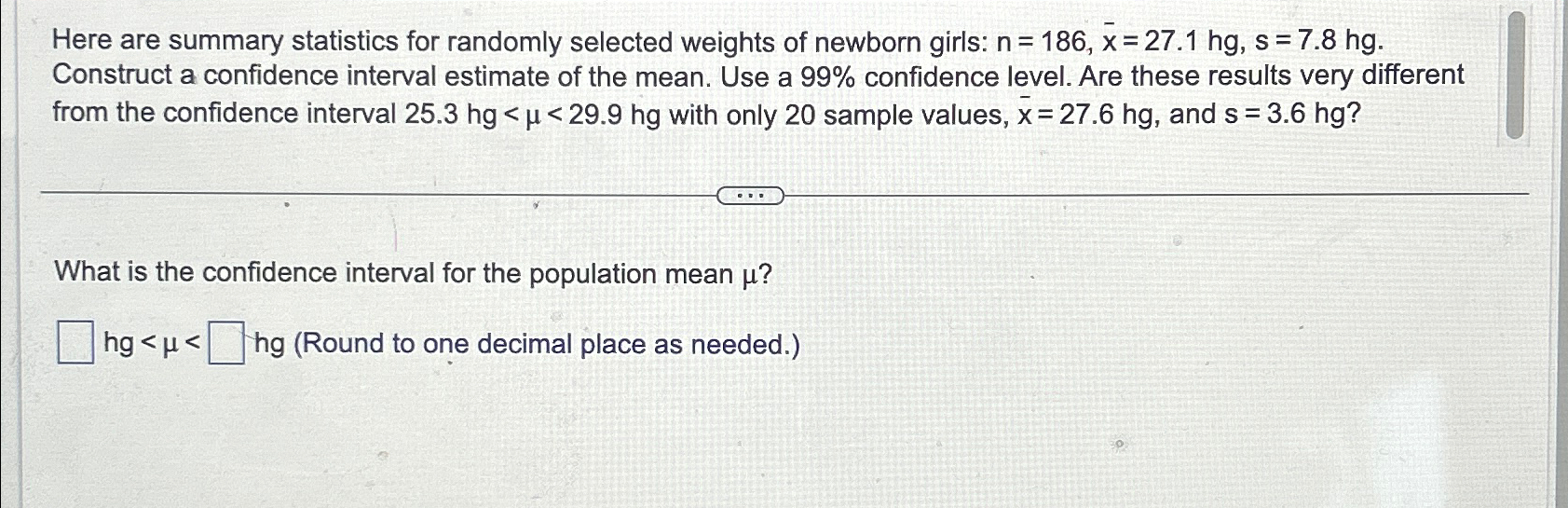 Solved Here are summary statistics for randomly selected | Chegg.com