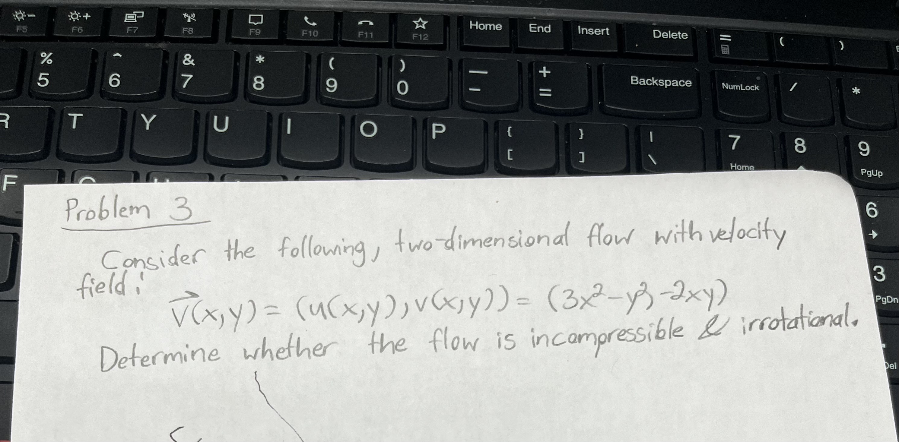 Solved Problem 3Consider the follewing, two-dimensional flow | Chegg.com