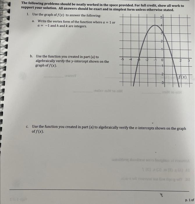Solved The following problems should be neatly worked in the | Chegg.com