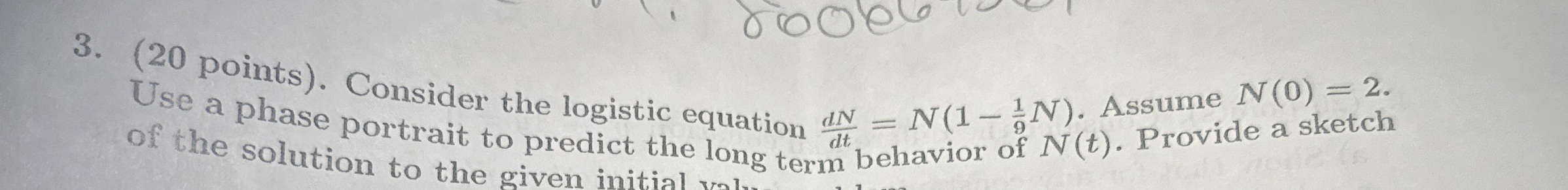 (20 ﻿points). ﻿Consider the logistic equation | Chegg.com