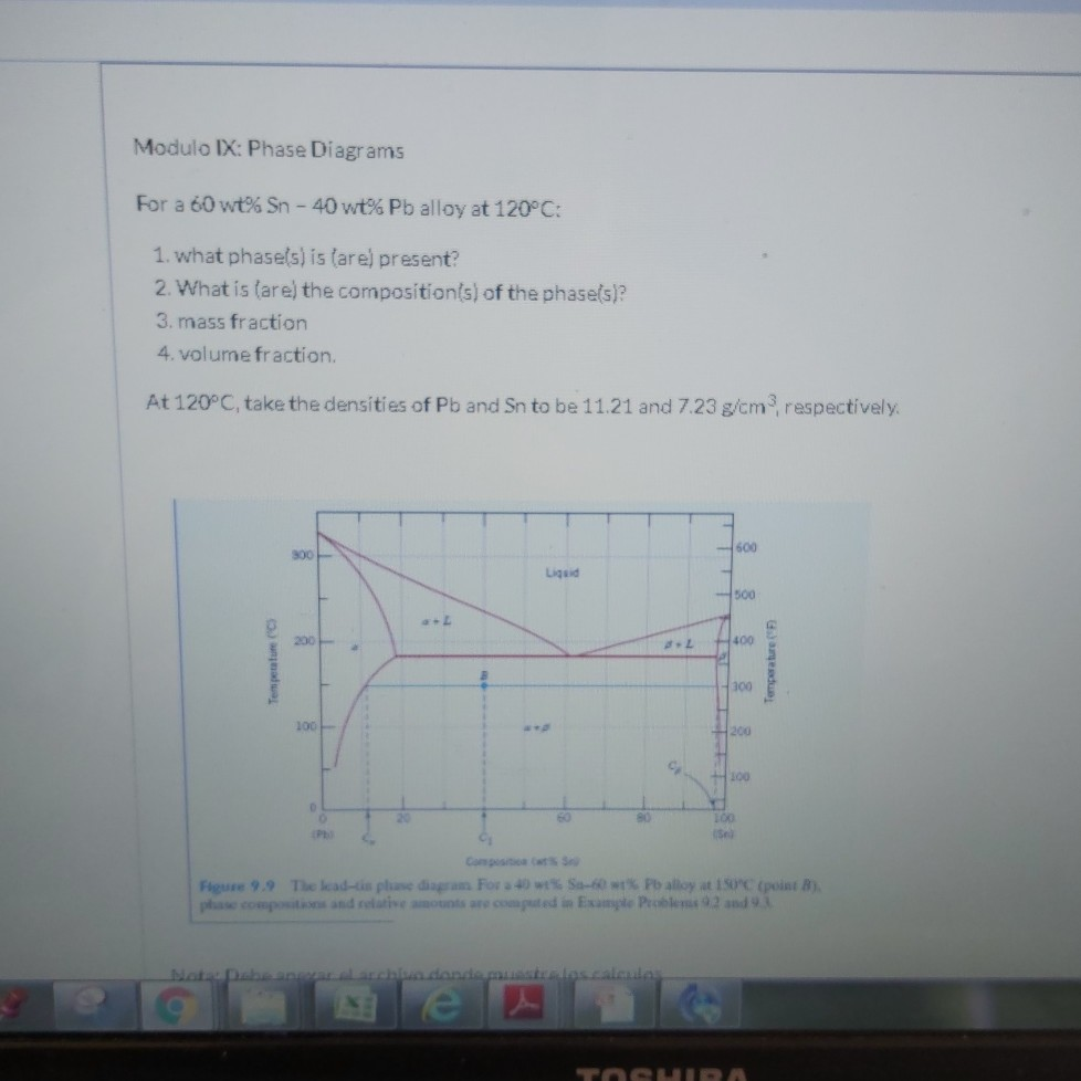 Solved Modulo IX: Phase Diagrams For a 60 wt% Sn - 40 wt% Pb | Chegg.com