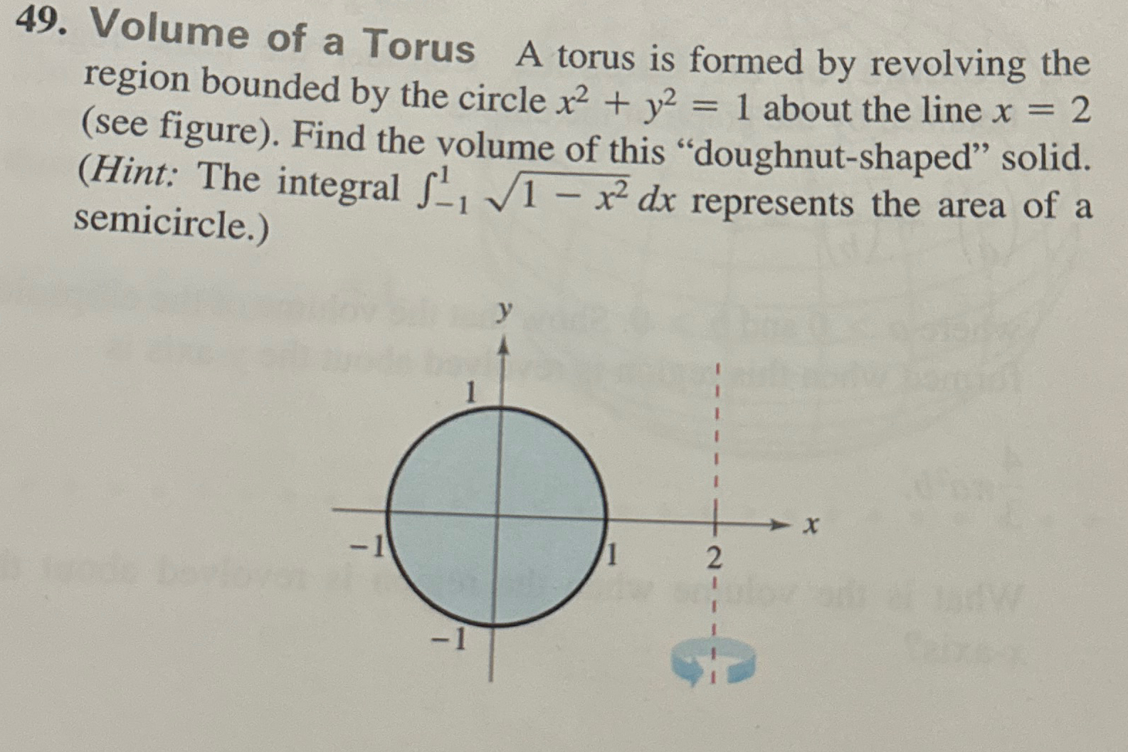 Solved Volume of a Torus A torus is formed by revolving the | Chegg.com