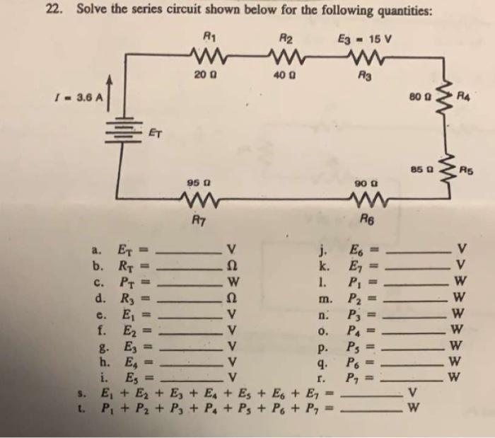 Solved 2. Solve the series circuit shown below for the | Chegg.com