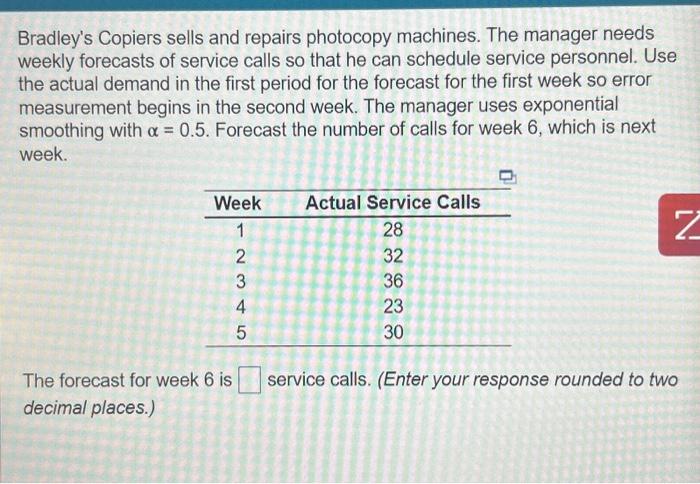 Solved Bradley's Copiers sells and repairs photocopy | Chegg.com