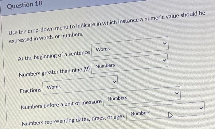Use the drop-down menu to indicate in which instance | Chegg.com