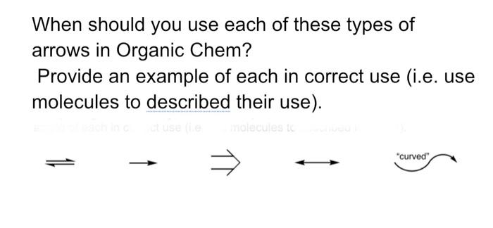 Solved When should you use each of these types of arrows in | Chegg.com