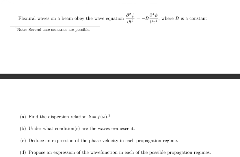 Flexural waves on ﻿a beam obey the wave equation | Chegg.com