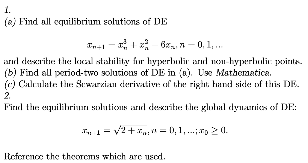 Solved (a) ﻿Find all equilibrium solutions of | Chegg.com