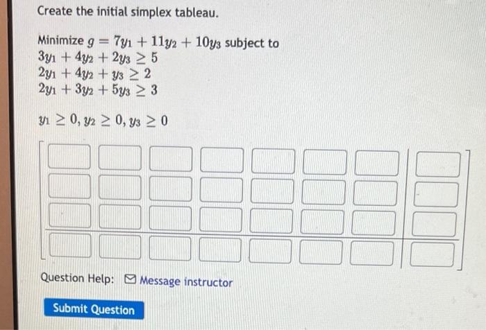 Solved Create the initial simplex tableau. Minimize | Chegg.com