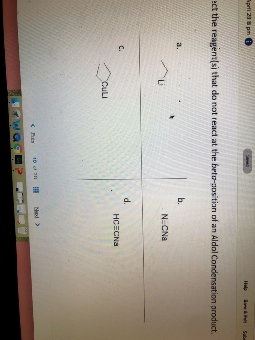 Solved April 28 8 pm 6 Saved Help Save & Exit Subr ect the | Chegg.com