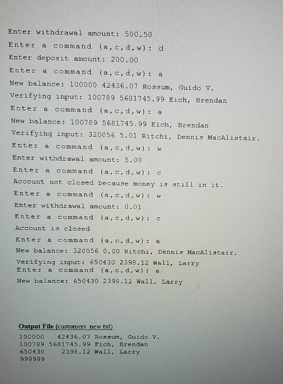 Solved Project Objectives . . Use file processing and | Chegg.com
