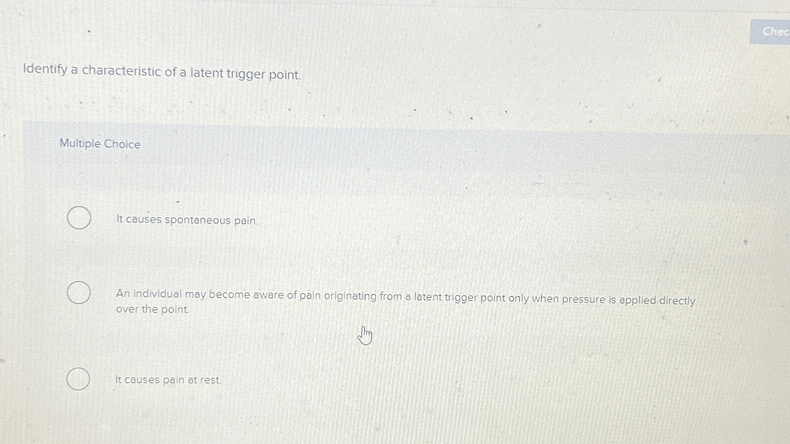 Solved Identify a characteristic of a latent trigger | Chegg.com