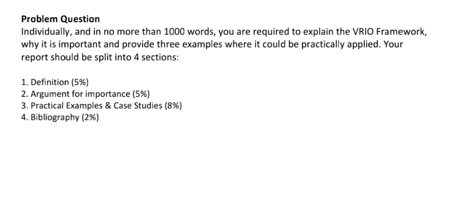Problem Question Individually, and in no more than | Chegg.com