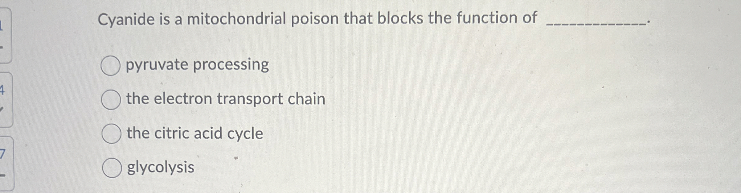 Solved Cyanide is a mitochondrial poison that blocks the | Chegg.com