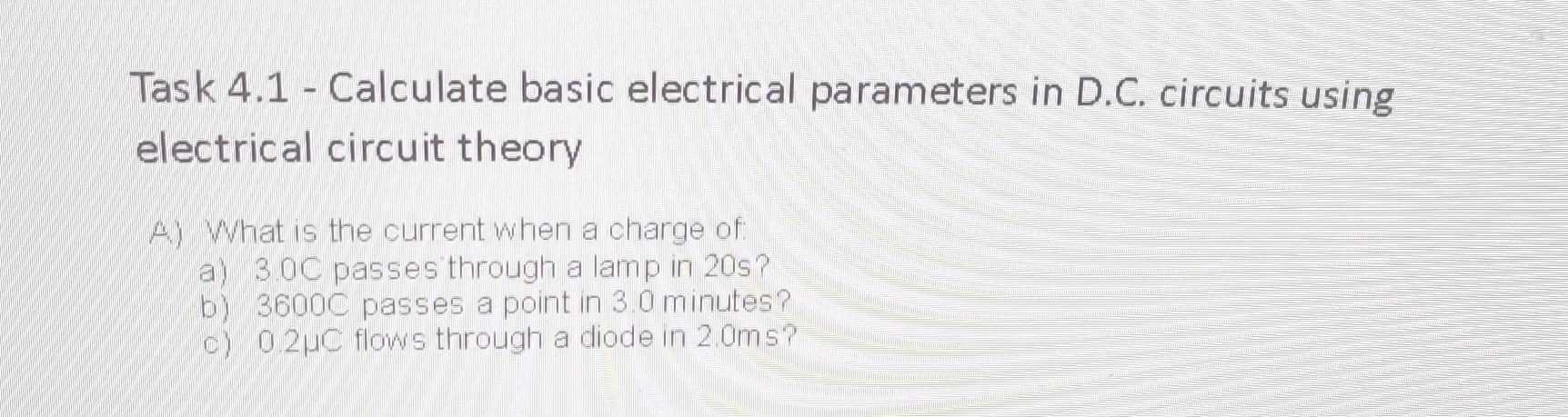 Solved Task 4.1 - Calculate basic electrical parameters in | Chegg.com