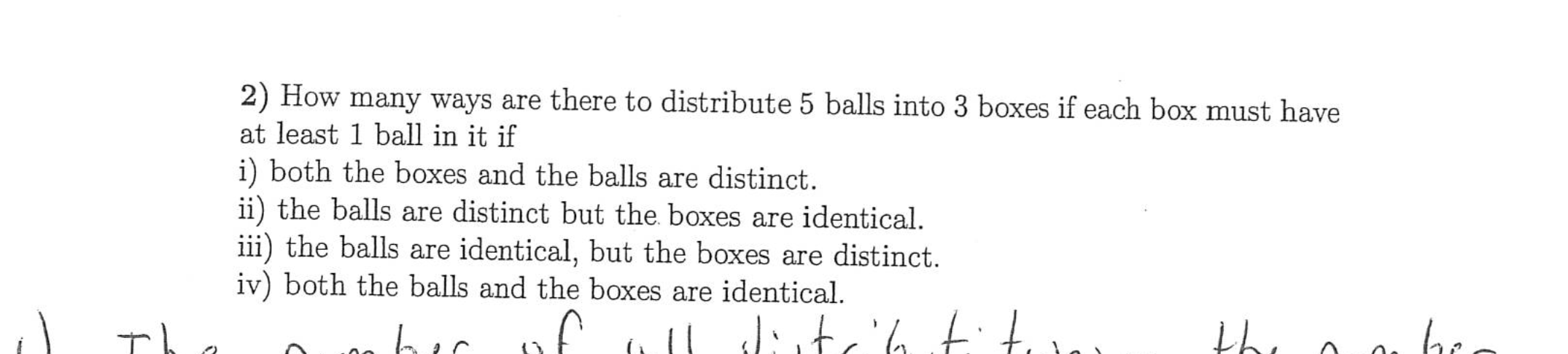 Solved How many ways are there to distribute 5 ﻿balls into 3 | Chegg.com