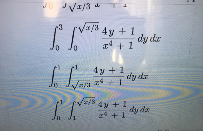 Solved Choose the double integral that is equivalent to the | Chegg.com