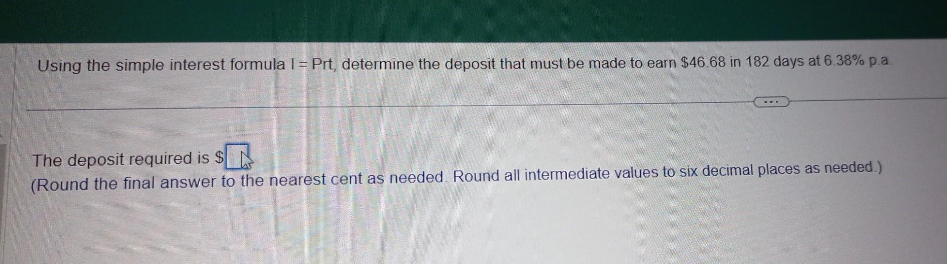 Solved Using the simple interest formula I = Prt, determine | Chegg.com