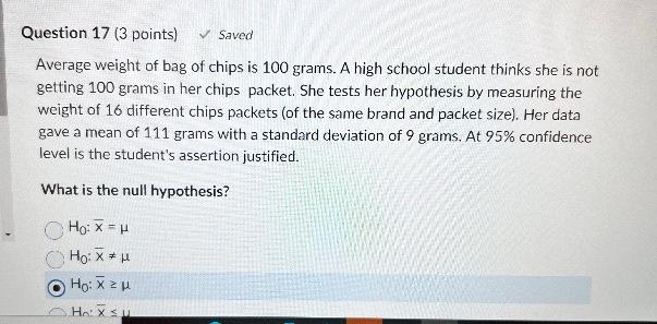 Solved Average weight of bag of chips is 100 grams. A high | Chegg.com