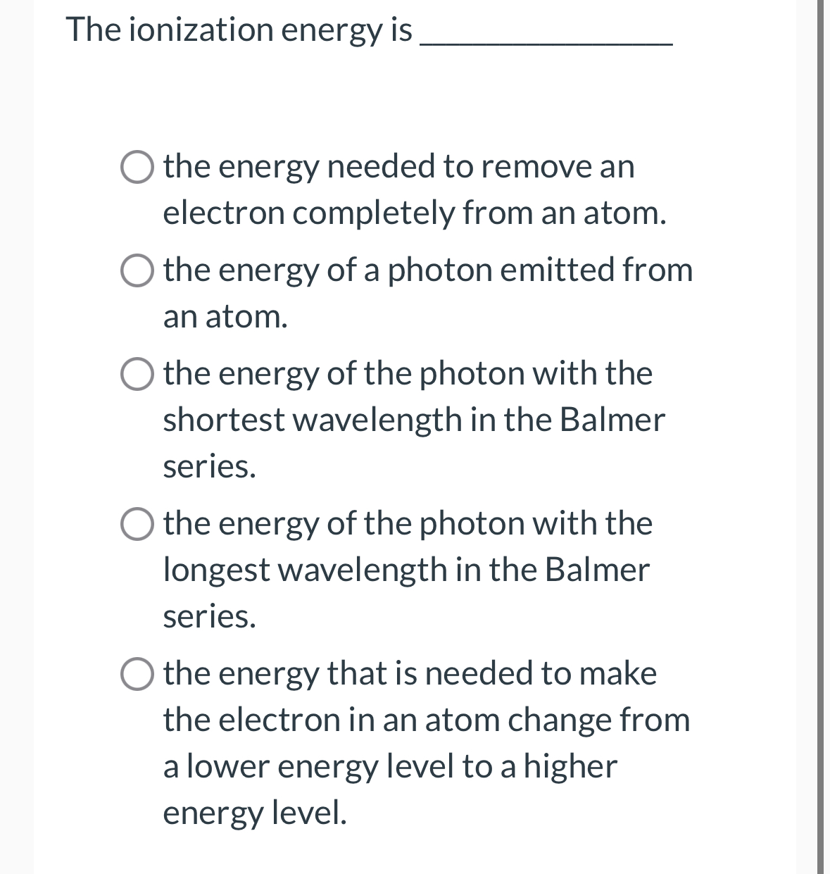 The Ionization Energy Isthe Energy Needed To Remove