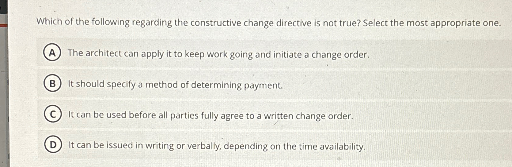 Solved Which of the following regarding the constructive | Chegg.com